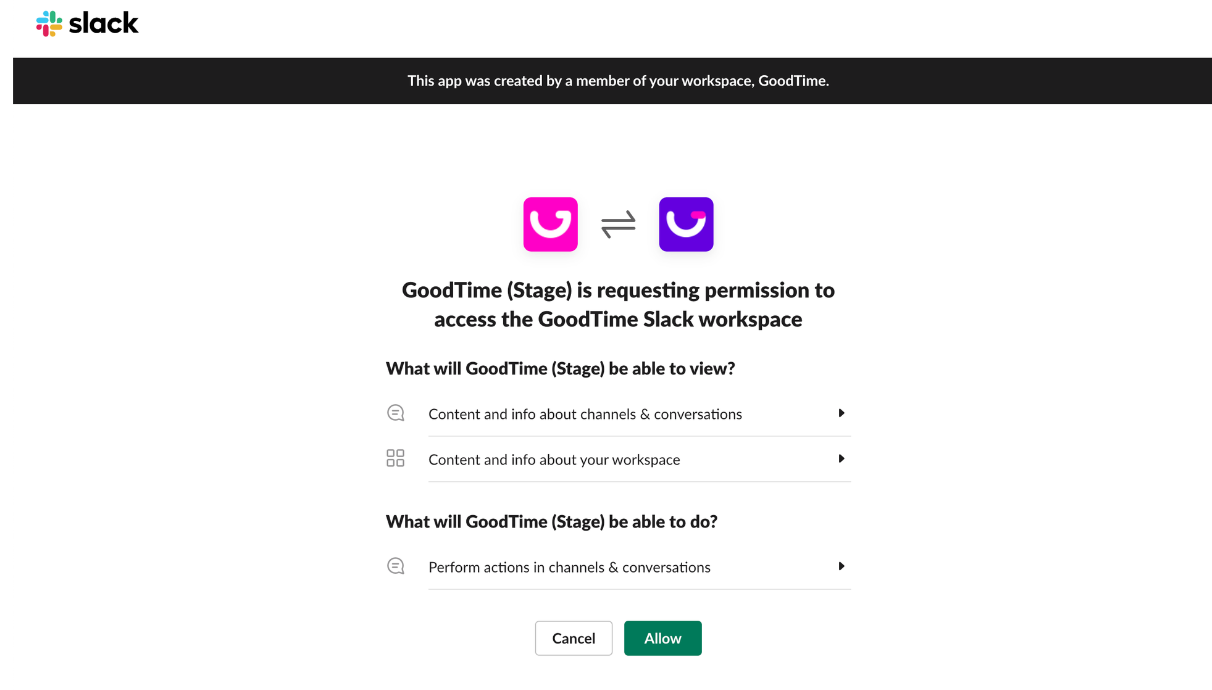 GoodTime's Integration for Slack – GoodTime Support