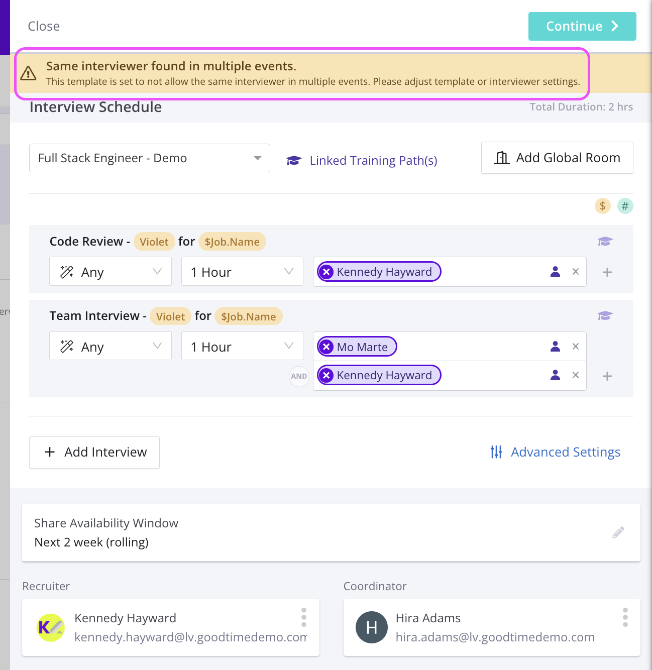 Scheduling Basics - Interviewer Setting Guidance – GoodTime Support