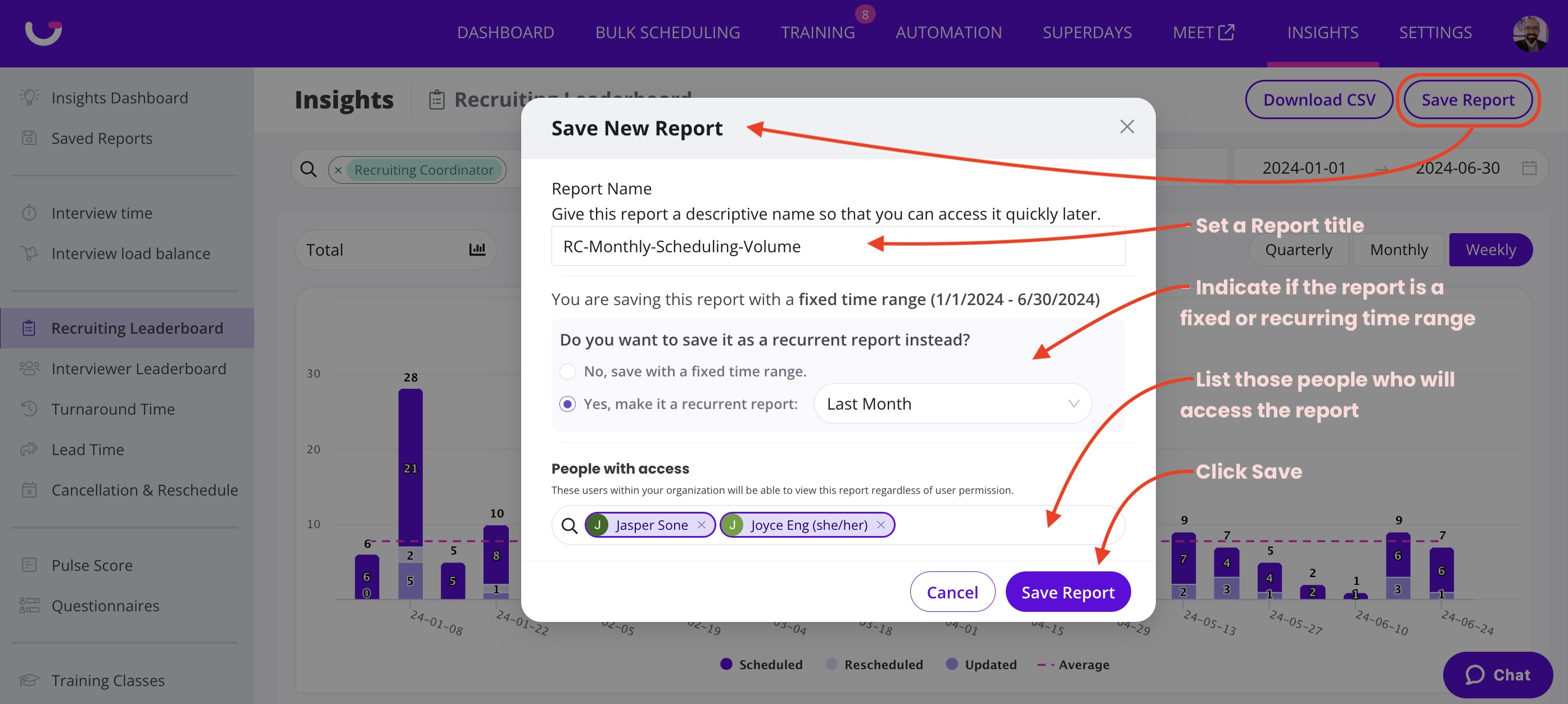 Insights - Saved Reports – GoodTime Support